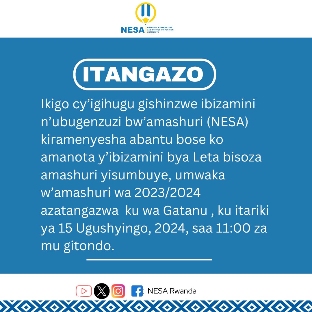 Amanota y'ibizamini bya Leta bisoza amashuri yisumbuye agiye gushyirwa ...